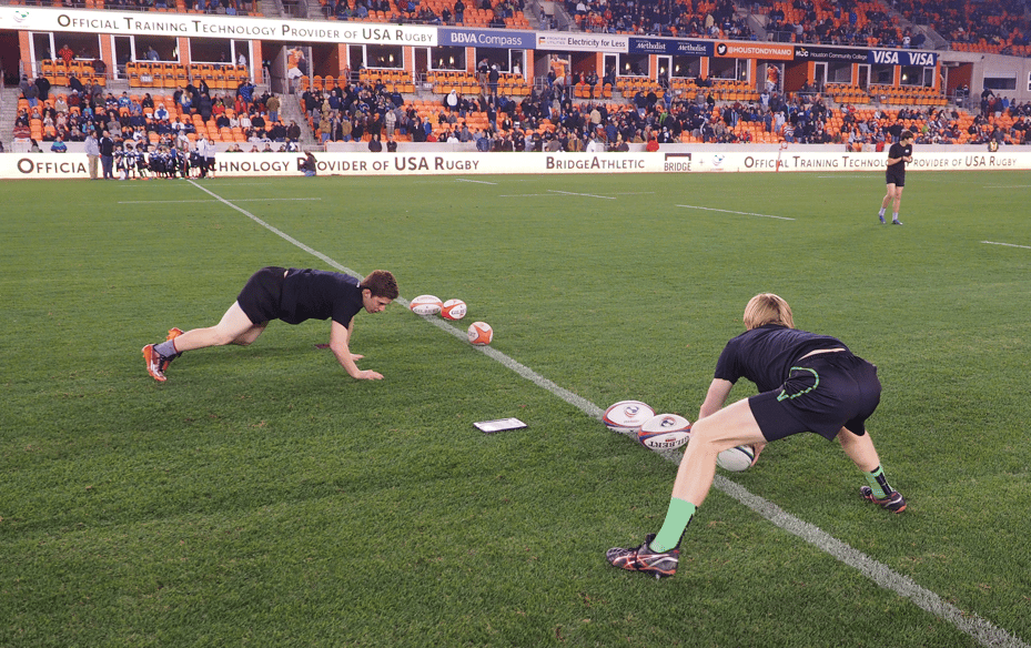 BridgeAthletic Runs Rugby Halftime Contest